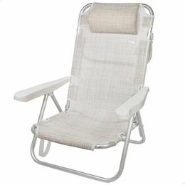 Gepolsterte Campingstuhl Aktive Weiß 48 x 46 x 84 cm Strand