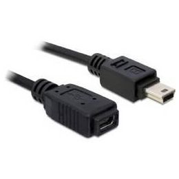 Delock USB-Kabel USB-Mini-B Stecker, USB-Mini-B Buchse 1.00 m Schwarz 82667