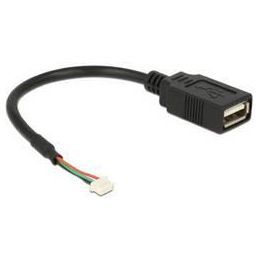 Delock USB-Kabel USB 2.0 USB-Pfostenbuchse, USB-A Buchse 0.15 m Schwarz 84834