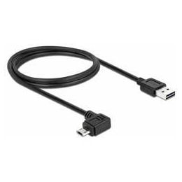 Delock USB-Kabel USB 2.0 USB-A Stecker, USB-Micro-B Stecker 1.00 m Schwarz vergoldete Steckkontakte 83846