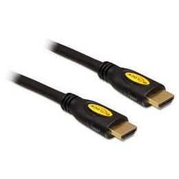 Delock HDMI Anschlusskabel HDMI-A Stecker 1.5 m Schwarz 83738 vergoldete Steckkontakte, 4K UHD, verdrillt HDMI-Kabel