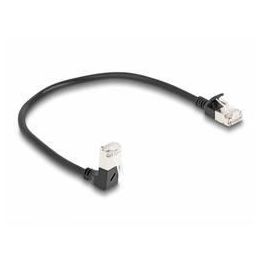 Delock 80303 RJ45 Netzwerkkabel, Patchkabel CAT 6a S/FTP 0.25 m Schwarz 1 St.