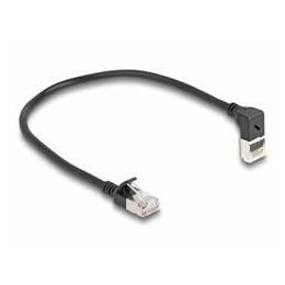 Delock 80285 RJ45 Netzwerkkabel, Patchkabel CAT 6a S/FTP 0.25 m Schwarz 1 St.