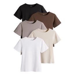 The Set T-Shirt Damen Gr&ouml;&szlig;e XS beige / nude / braun / schwarz / wei&szlig;