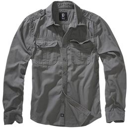 Brandit Vintage Shirt Longsleeve charcoal grey, Größe S