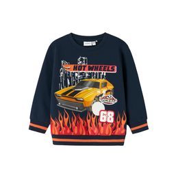 name it Sweatshirt 'NMMJAKI HOTWHEELS' Jungen Gr&ouml;&szlig;e 92 navy / gelb / orange / wei&szlig;