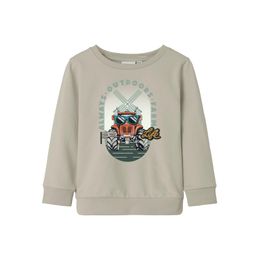 name it Sweatshirt 'NMMLEN' Jungen Gr&ouml;&szlig;e 116 dunkelbeige / t&uuml;rkis / hellrot / schwarz