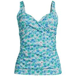 LANDS' END Tankinitop CHLORRESISTENT mit V-Ausschnitt Gemustert, Damen,  Blau, Nylon-Mischung, by Lands' End