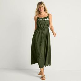 LANDS' END Besticktes Baumwollkleid, Damen,  Gr&uuml;n, Baumwolle, by Lands' End