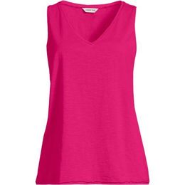 LANDS' END Baumwolltop aus Flammgarn, Damen,  Pink, Baumwolle, by Lands' End