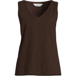 LANDS' END Baumwolltop aus Flammgarn, Damen,  Braun, Baumwolle, by Lands' End