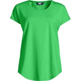 LANDS' END Shirt aus Baumwolle/Modal-Mix mit Ballettausschnitt, Damen,  Grün, Baumwolle/Baumwoll-Mischung/Baumwolle Modal, by Lands' End
