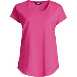LANDS' END Shirt aus Baumwolle/Modal-Mix mit Ballettausschnitt, Damen,  Pink, Baumwolle/Baumwoll-Mischung/Baumwolle Modal, by Lands' End