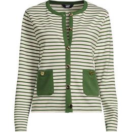 LANDS' END Feinstrick-Cardigan, Damen,  Grün, Polyester/Viskose/Polyester-Mischung, by Lands' End