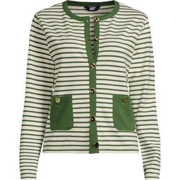 LANDS' END Feinstrick-Cardigan, Damen,  Gr&uuml;n, Polyester/Viskose/Polyester-Mischung, by Lands' End