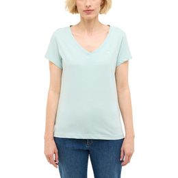 Mustang Kurzarmshirt »Damen Style Beverly« hellblau L L Leicht taillierter Schnitt