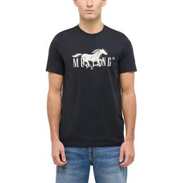Mustang Kurzarmshirt »Herren Style Austin« schwarz M M Lässiger Schnitt