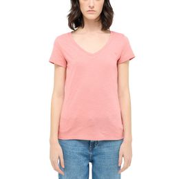 Mustang Kurzarmshirt »Damen Style Beverly« rosa M M Leicht tailliert