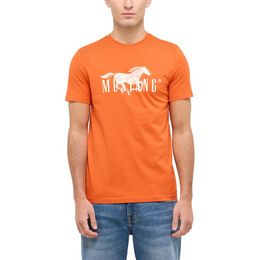 Mustang Kurzarmshirt »Herren Style Austin« orange M M Lässiger Schnitt