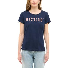 Mustang Kurzarmshirt »Damen Style Alma« dunkelblau XL XL Leicht taillierter Schnitt