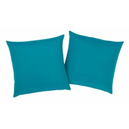 Dekokissen Bruno Banani, B:40cm L:40cm, blau, Polyester, Dekokissen_Sitzkissen_Kissenhüllen, "Lagan", 2-er Set, einfarbig, Kissenhüllen ohne Füllung,