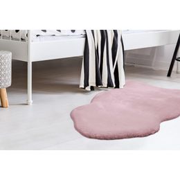 Fellteppich Padiro, B:60cm H:23mm L:90cm, rosa, Mikropolyester, Teppiche, "Rabbit Light Sheepskin 825", weiches Fellteppich-Imitat, Schlafzimmer,