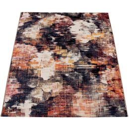 Teppich Paco Home, B:60cm H:13mm L:100cm, bunt, Polypropylen, Wohnzimmer, Teppiche, "Jazz 710", Kurzflor, modernes buntes Design und Used-Look