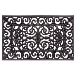 Fu&szlig;matte Hanse Home, B:45cm H:10mm L:75cm, schwarz, Gummi, Au&szlig;enbereich, Teppiche, "Ornaments, T&uuml;rmatte", Gummi, Schmutzfangmatte, Outdoor,
