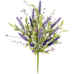 Kunstblume I.GE.A., B:20cm H:48cm L:12cm, lila, Polyester, Kunstpflanzen, "Lavendel Busch", Künstliche Blumen Lavendelbusch Künstlicher Lavendelstrauß