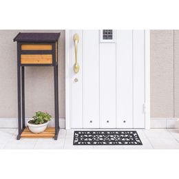 Fu&szlig;matte ANDIAMO, B:25cm H:4mm L:75cm, schwarz, Gummi, Au&szlig;enbereich, Teppiche, "Libretto", Gummi-Fussabtreter, Gusseisen Optik, In- und Outdoor