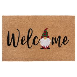 Fu&szlig;matte Hanse Home, B:45cm H:15mm L:70cm, beige, Kokos, Au&szlig;enbereich, Teppiche, "Kokos Welcome Gnome, T&uuml;rmatte", Weihnachten, Schmutzfangmatte,