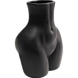 Tischvase KARE DESIGN, B:16cm H:21,5cm T:12cm, schwarz, Keramik, Steingut, Vasen, "Vase Donna"
