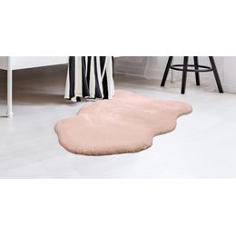 Fellteppich Padiro, B:60cm H:23mm L:90cm, beige, Mikropolyester, Teppiche, "Rabbit Light Sheepskin 825", weiches Fellteppich-Imitat, Schlafzimmer,