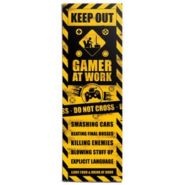 Poster Reinders, B:53cm H:158cm T:0,1cm, gelb, Papier, Jugendzimmer, Bilder, "Gaming Caution"