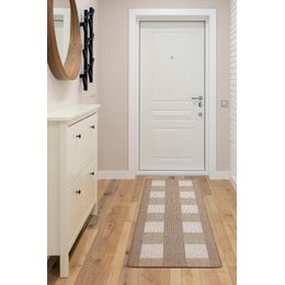 L&auml;ufer ANDIAMO, B:67cm H:6mm L:200cm, braun, Kunstfaser, Flur, Teppiche, "Dijon, Made in Netherlands", Teppich-L&auml;ufer, modernes Design, ideal im Flur