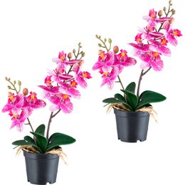 Kunstorchidee Creativ green, H:28cm, lila, Kunststoff, Kunstpflanzen, "Orchidee Phalaenopsis", mit real-touch-Blüten