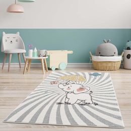 Kinderteppich Carpet City, B:160cm H:11mm L:230cm, beige, Polypropylen (PP), Teppiche, "Anime9388", Spielteppich, Elefant, Weicher Flor,