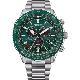 Citizen Herren Funkchronograph "Promaster Sky", silber, Armbanduhren, Armbanduhr, Herrenuhr, Solar, Stoppfunktion, bis 20 bar wasserdicht