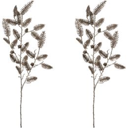Creativ green Winterliche Kunstpflanze "Weihnachtsdeko", B/H/L: 25cm x 93cm, 2 Stk., silber, Kunstpflanzen, Zweig mit zahlreichen Tannenspitzen,