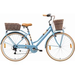 Bikestar Cityrad, 46cm, 28 Zoll (71,12cm), blau, Fahrräder, für Damen, Kettenschaltung