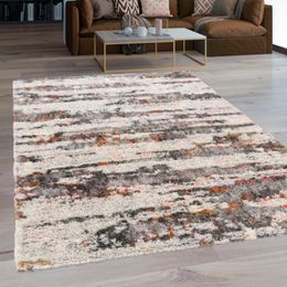 Hochflor-Teppich Paco Home, B:120cm H:34mm L:160cm, bunt, Polyester, Teppiche, "Vincenza 283", kuschelig, modernes Streifen Design, Hoch-Tief Effekt,