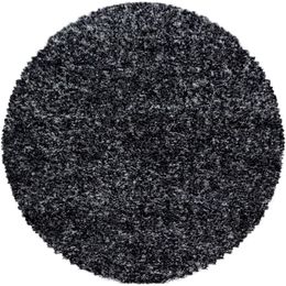 Hochflor-Teppich, H:50mm &Oslash;:200cm, grau, Ayyildiz Teppiche, Kunstfaser, Teppiche, "Enjoy Shaggy", melierter Langflor, Wohnzimmer