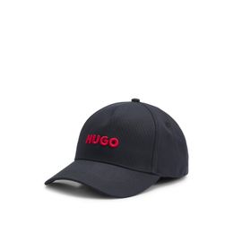 Hugo Herren Baseball Cap, schwarz, unifarben, Twill, Baumwolle, Caps, mit 3D Logostickerei, verstellbarer Verschluss, unisex