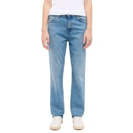 Mustang Damen Straight-Jeans "Damen Style Brooks Straight", blau, Gr. 32, unifarben, Denim/Jeans, 98% Baumwolle, 2% Elasthan, Jeans
