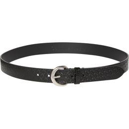 Ledergürtel Calvin Klein Jeans "CLASSIC BUCKLE AOP 30MM", Damen, Gr. 110, schwarz (schwarz, pewter), Rindsleder, unifarben, Gürtel Ledergürtel