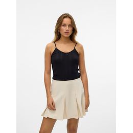 V&eacute;ro Moda VERO MODA Damen Tr&auml;gertop "VMLISA POINTELLE SINGLET TOP JRS NOOS", schwarz, Gr. XS, unifarben, Jersey, Obermaterial: 100% Baumwolle, Tops