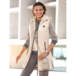 Casual Looks Damen Steppweste, beige, Gr. 36, unifarben, 100% Polyester, Wattierung:100% Polyester, Westen