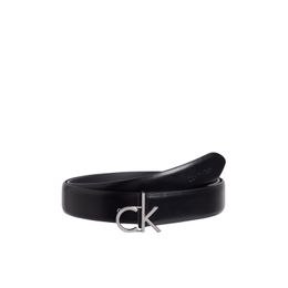 Lederg&uuml;rtel Calvin Klein "CK BUCKLE BELT 30MM", Damen, Gr. 90, schwarz (schwarz, pewter), Rindsleder, G&uuml;rtel Lederg&uuml;rtel