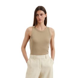 Marc O'Polo MARC O'POLO Damen Tanktop, beige, Gr. XS, Jersey, Obermaterial: 100% Baumwolle, Tops