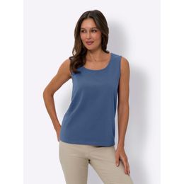 Classic Basics Damen Shirttop, blau, Gr. 38, unifarben, 100% Baumwolle, Tops